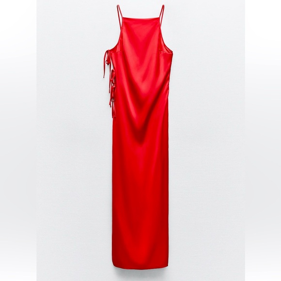 Zara | Dresses | Zara Vibrant Red Dress | Poshmark